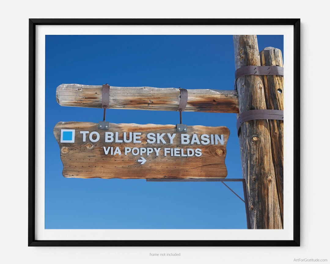 Blue Sky Basin Sign at Vail Ski Resort, Vail Fine Art Photography Print ...