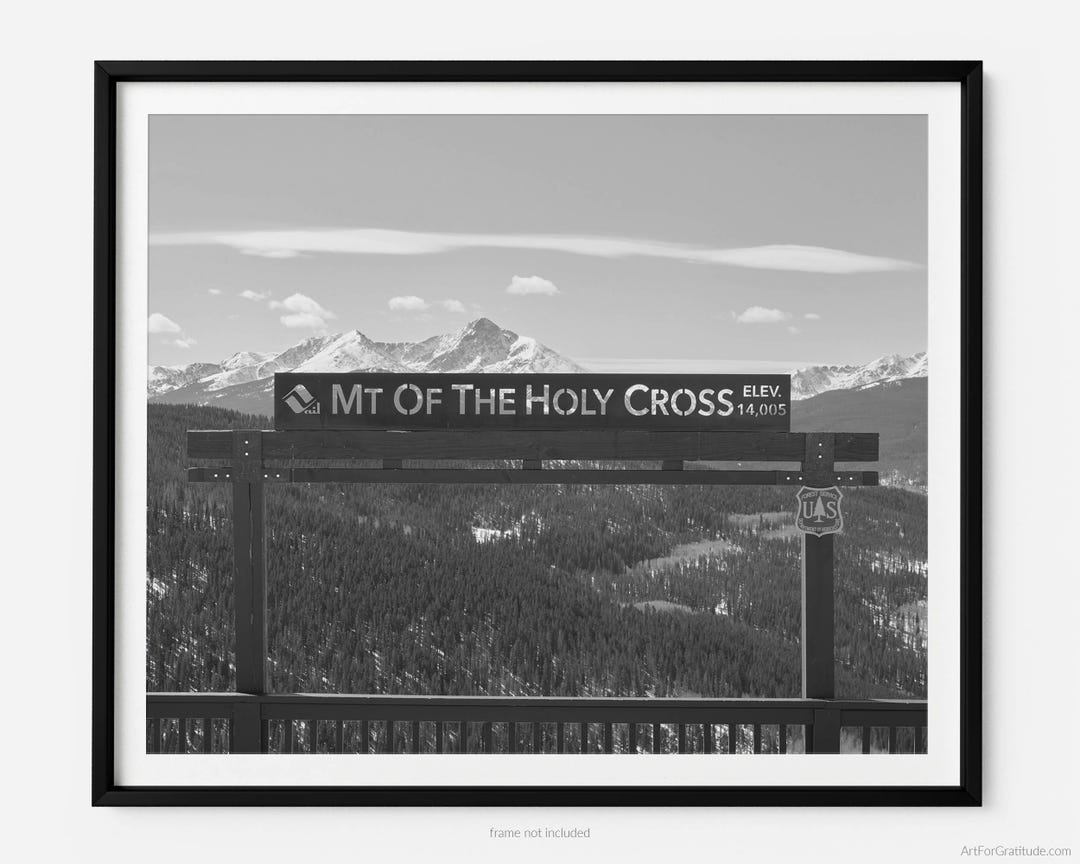 Mount of the Holy Cross Sign, at Vail Ski Resort, A Vail Colorado Black ...