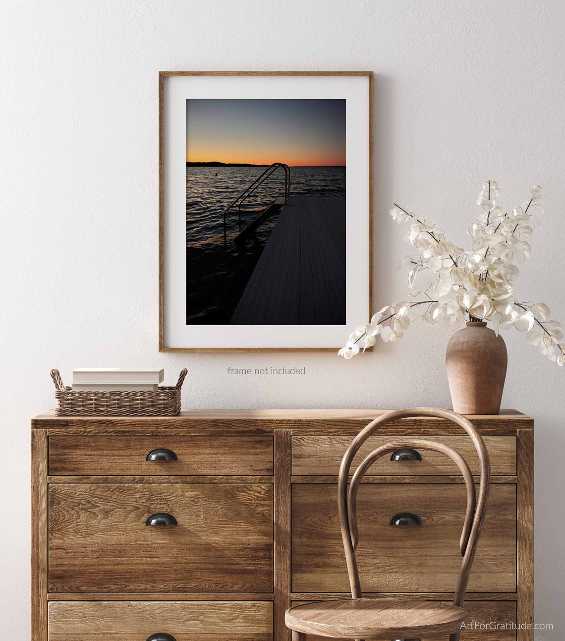 Torch Lake Boat Dock Ladder at Sunset, Fine Art Photography Print, in ...