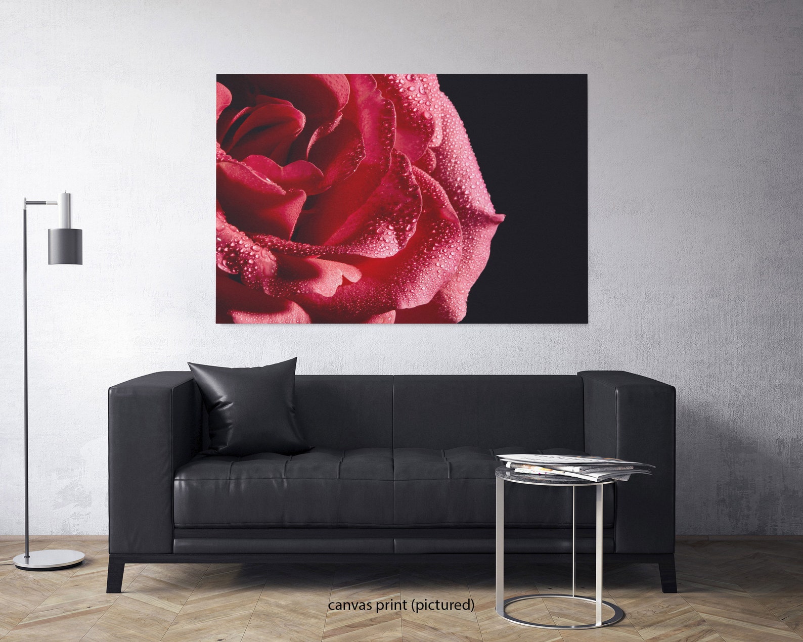 Flower Photography Canvas Print of Red Rose, Floral Photography Canvas ...