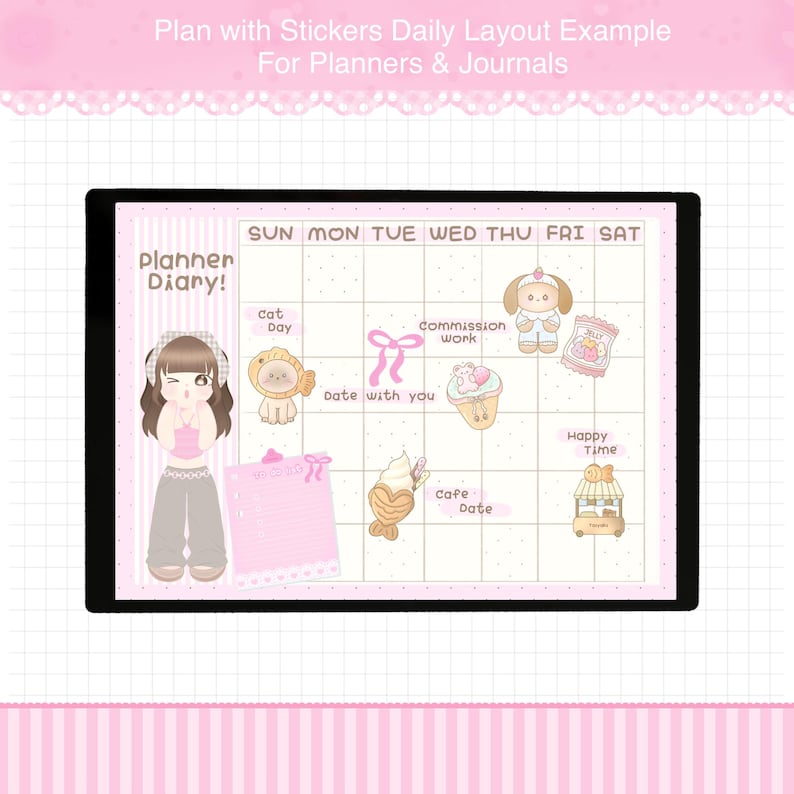 Kawaii Pastel Animals Dessert Stickers | Digital Planner Pack (digital ...