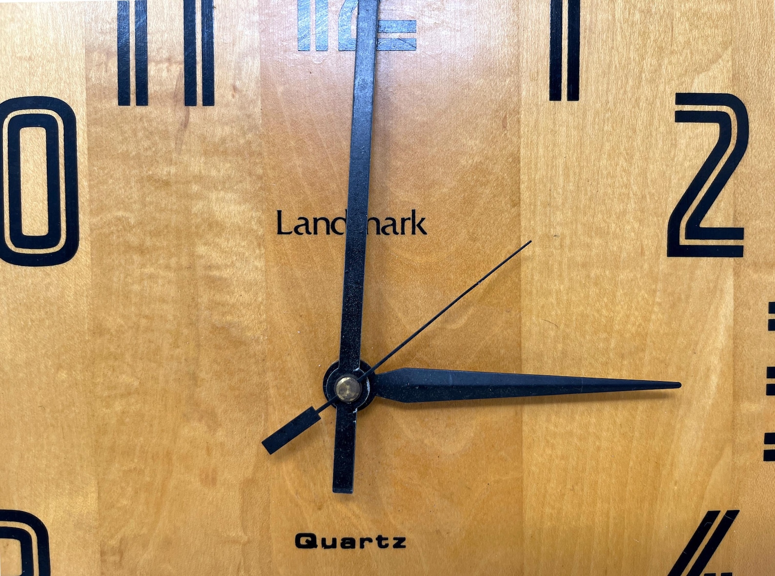 Vintage Landmark Butcher Block Wall Clock … 1970 Kitchen Clock, Mod ...