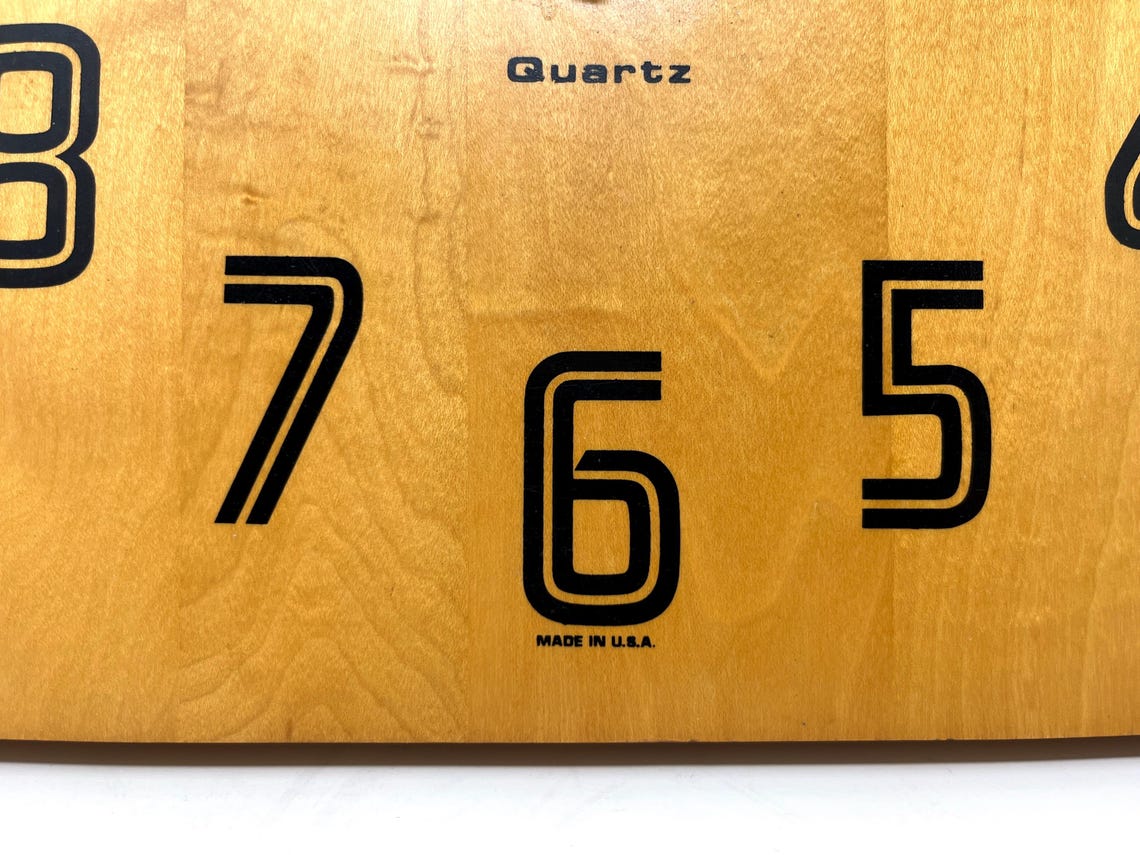 Vintage Landmark Butcher Block Wall Clock … 1970 Kitchen Clock, Mod ...