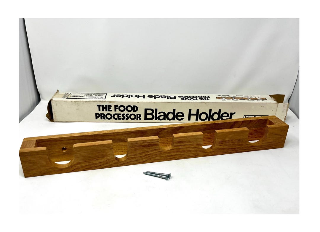 Vintage Solid Oak Interdesign Kitchen Storage ... Food Processor Blade ...