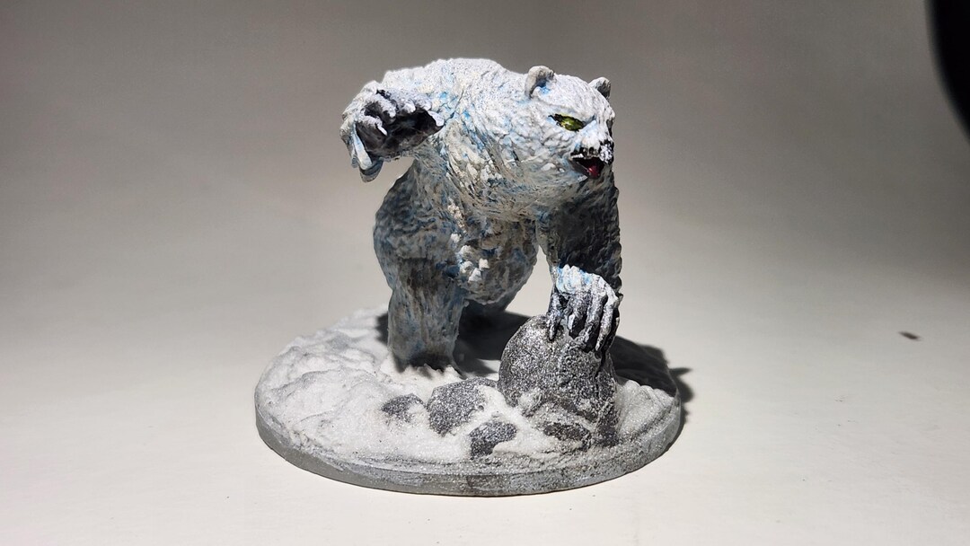 Painted Snowy Owlbear Miniature for Dnd - Etsy