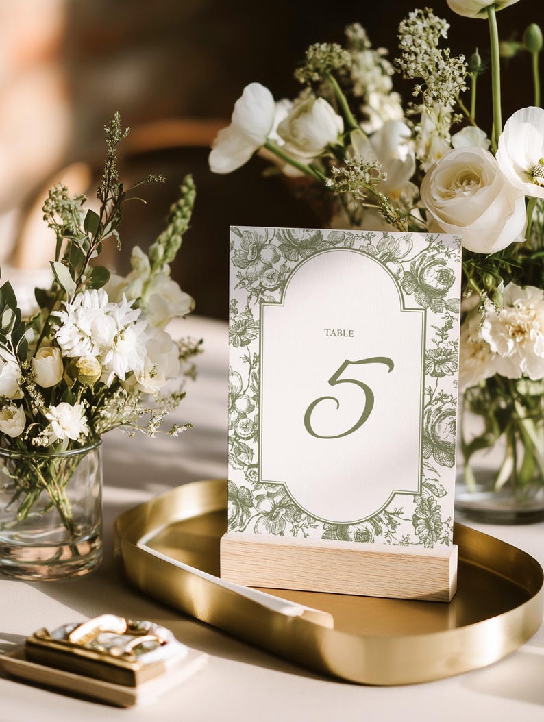 Floral Garden Table Number Template | Editable Canva Design | Hand ...