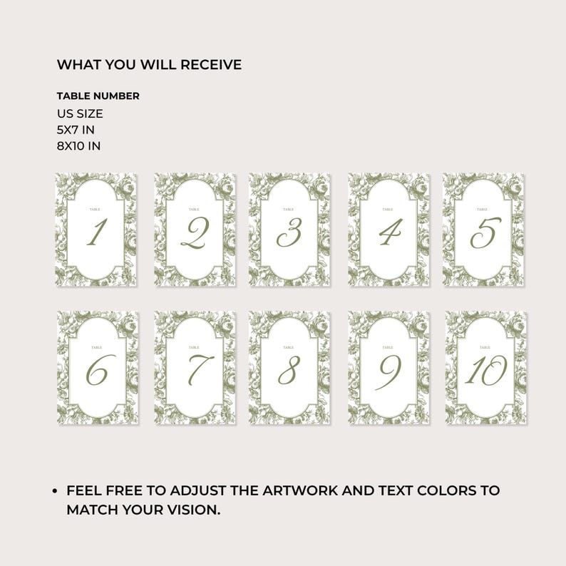 Floral Garden Table Number Template | Editable Canva Design | Hand ...