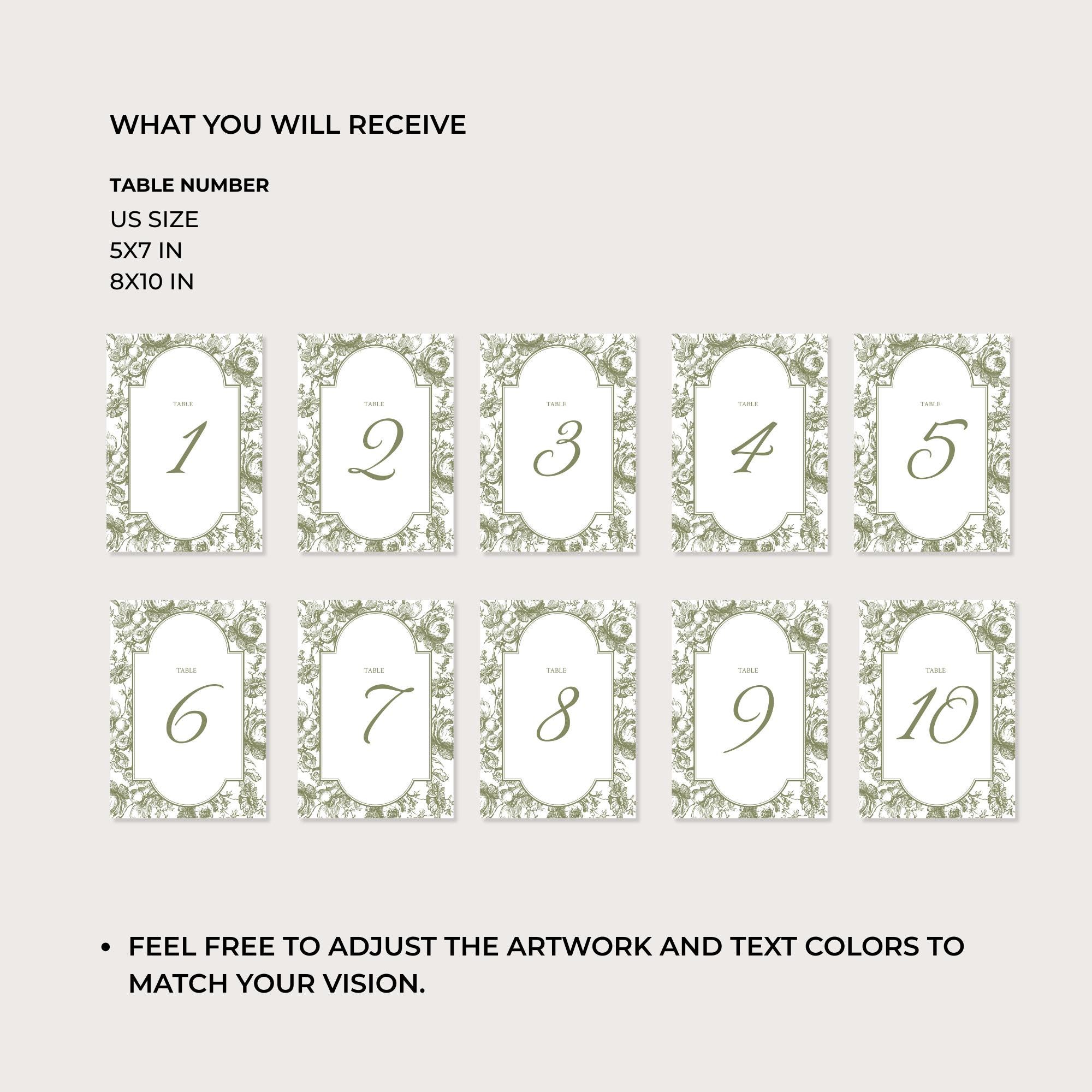 Floral Garden Table Number Template | Editable Canva Design | Hand ...