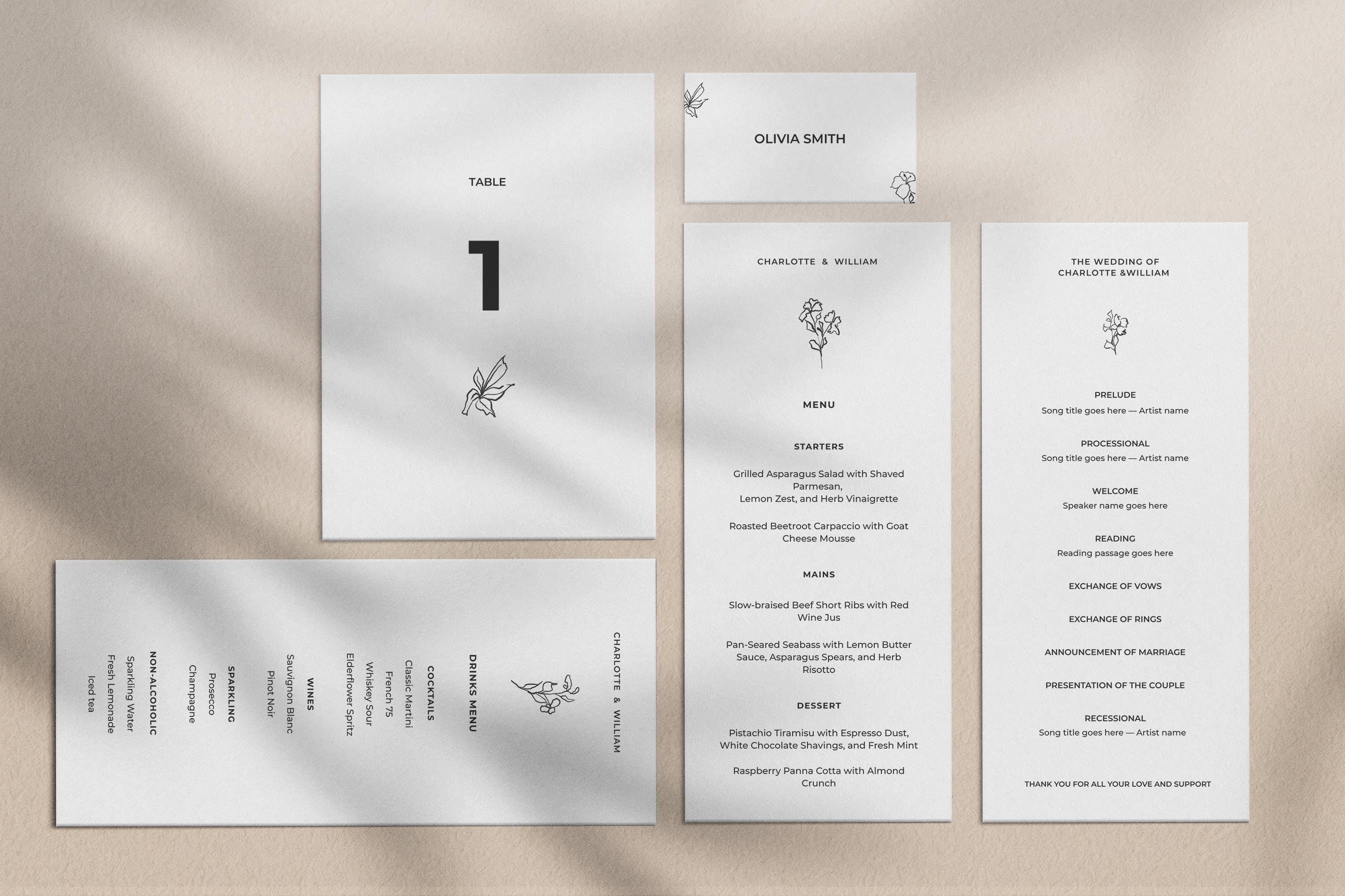 Extended Wedding Day Signage Bundle • Editable Canva Templates • Menu ...