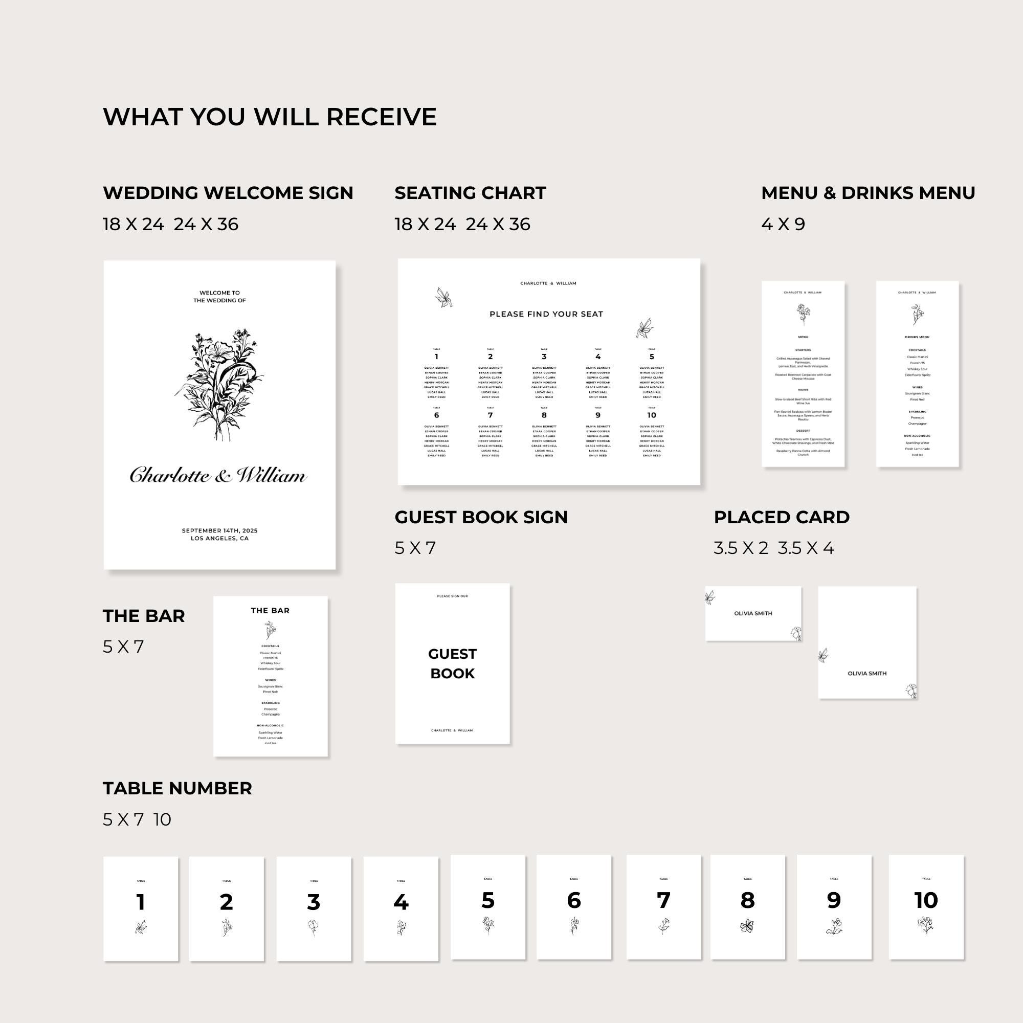 Extended Wedding Day Signage Bundle • Editable Canva Templates • Menu ...