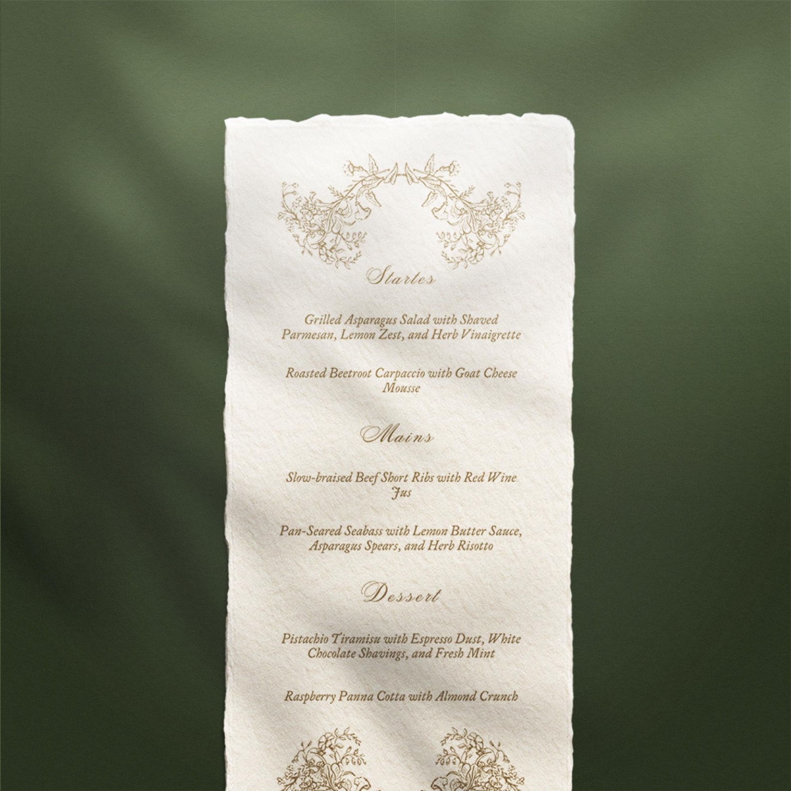 Classic Baroque Menu Template | Editable Canva Design | Hand-drawn ...