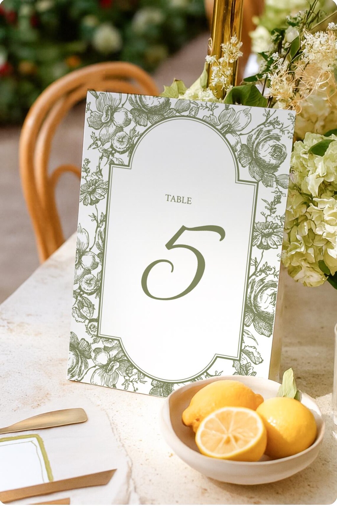 Floral Garden Table Number Template | Editable Canva Design | Hand ...