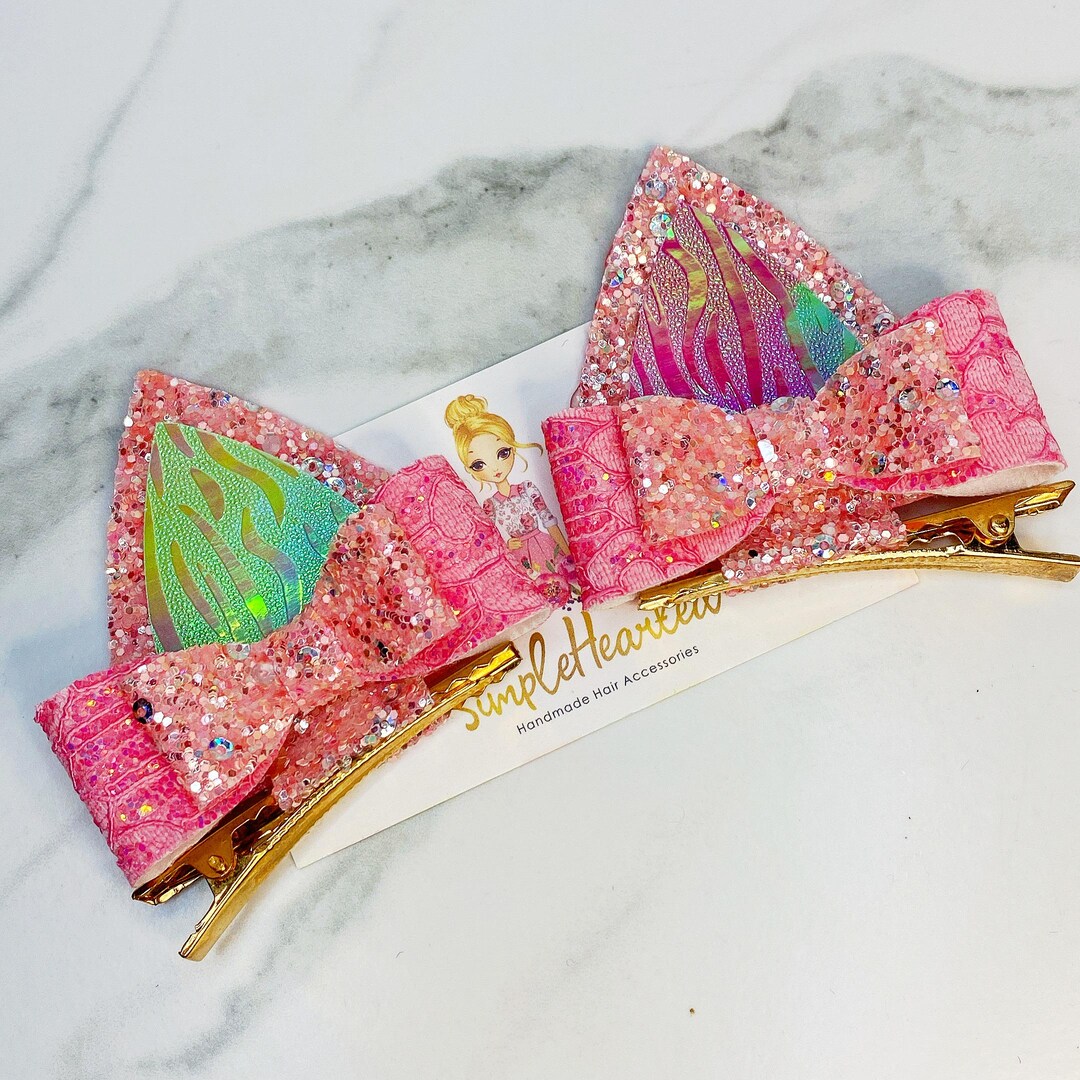 Cat Ear Hair Clips, Kitten Hair Accessory, Cat Halloween Costume, One ...