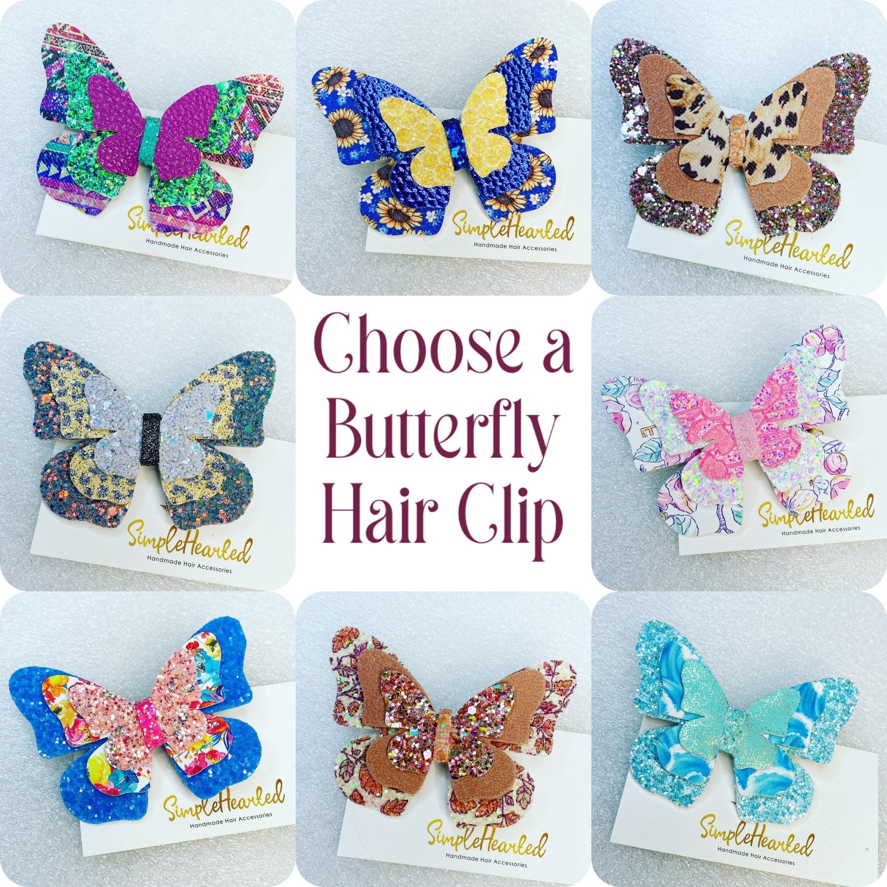 Butterfly Hair Clip, Monarch Butterfly Accessory, Side Part Bow, School ...
