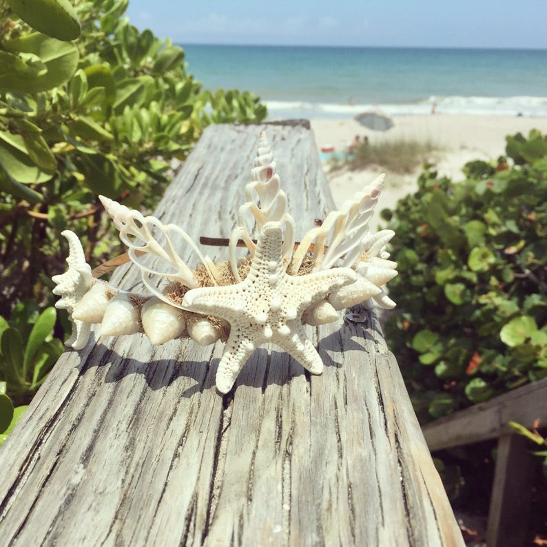 Starfish Headband Seashell Crown Mermaid Headpiece Beach | Etsy