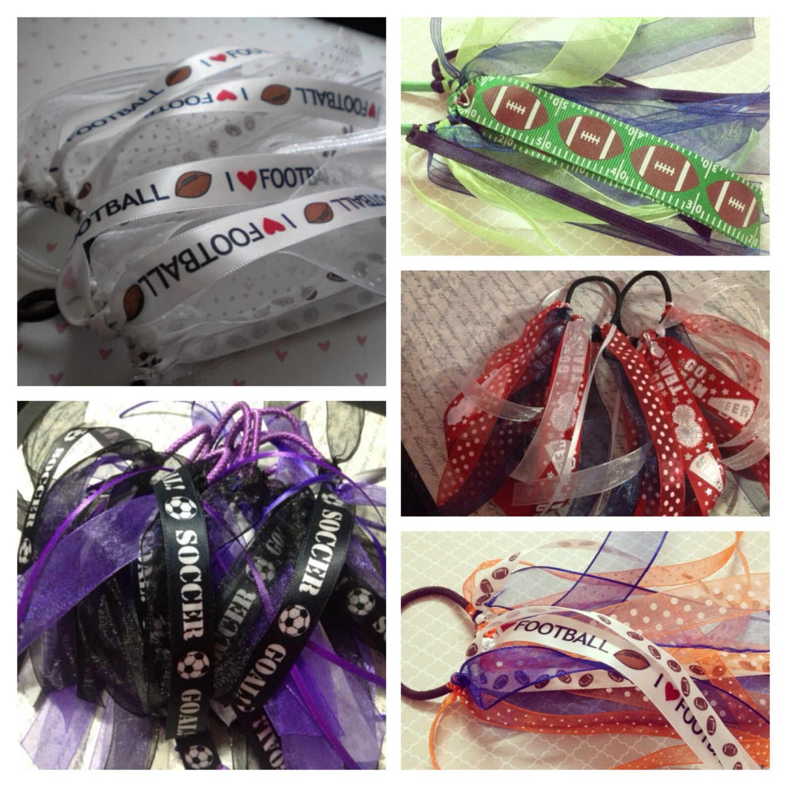 Sports Team Ribbon Ponytail Streamers & 2 Ribbon Colors: | Etsy