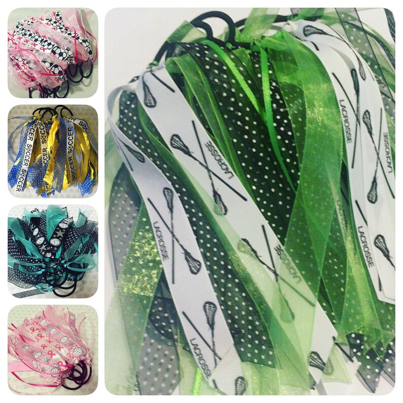 Sports Team Ribbon Ponytail Streamers & 2 Ribbon Colors: | Etsy