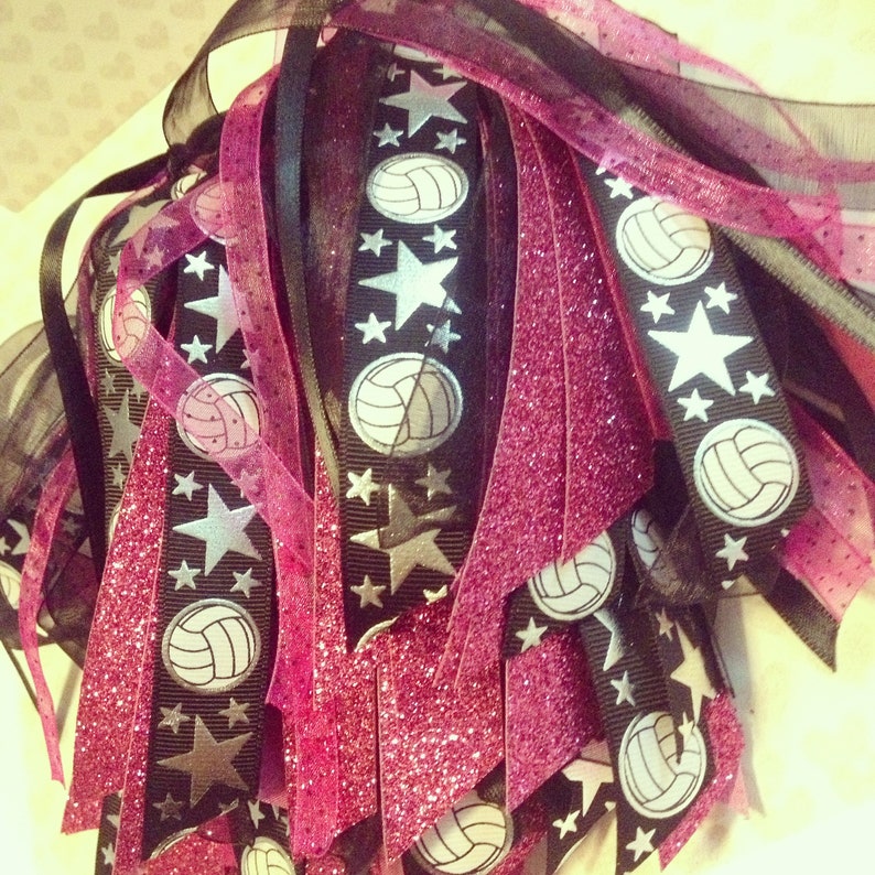 Volleyball Ponytail Ribbons Volleyball Team Hair Bows Custom | Etsy