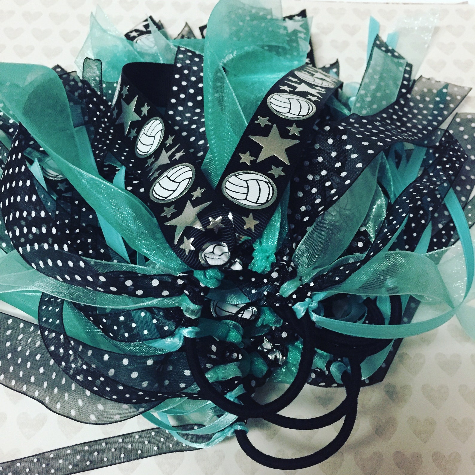Volleyball Ponytail Ribbons Volleyball Team Hair Bows Custom | Etsy