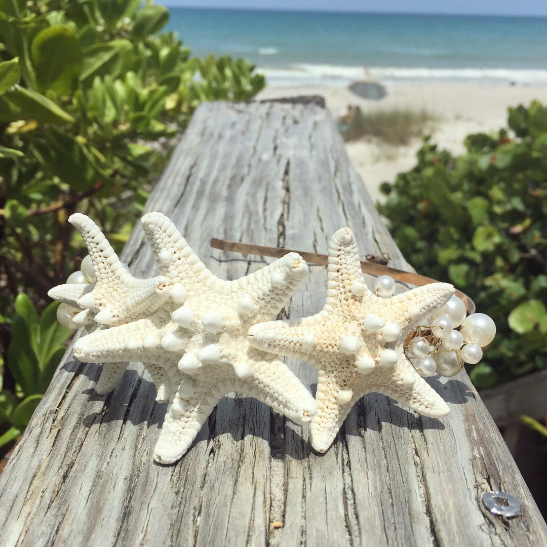 Starfish Headband + Pearl Headband + Beach Wedding Crown + Starfish ...