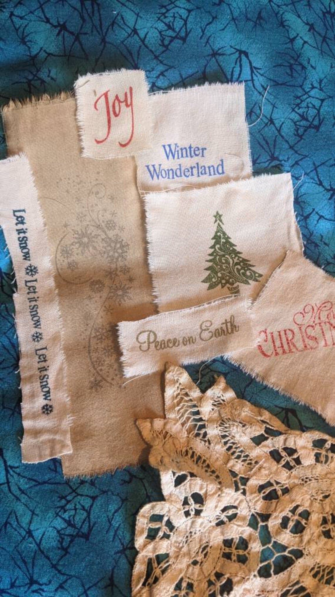 Christmas Stamped Squares - Etsy