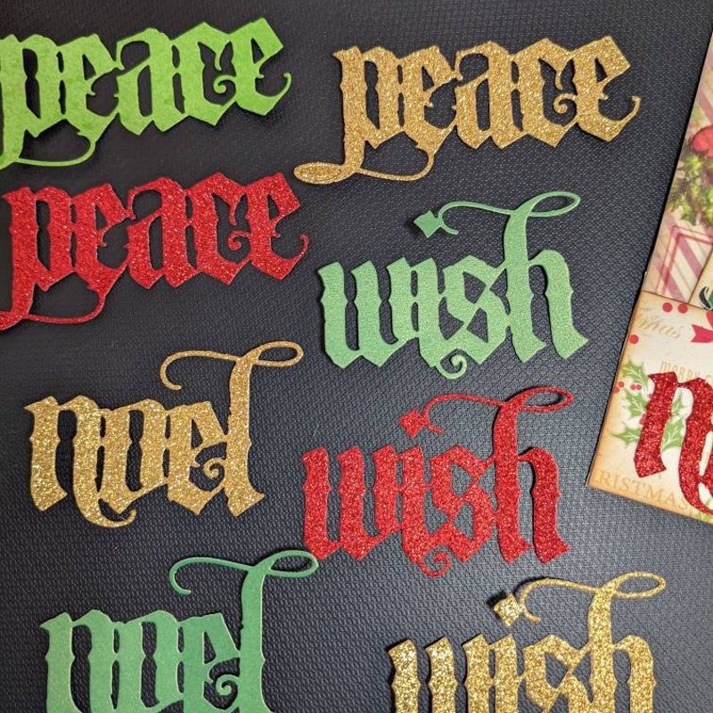 Christmas Words Die Cut - Etsy