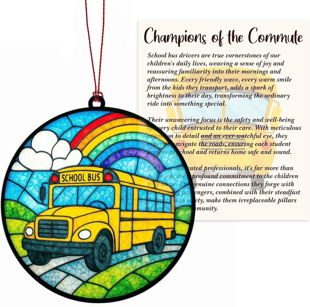 School Bus Driver Gift – Acrylic Style Suncatcher Ornament ...