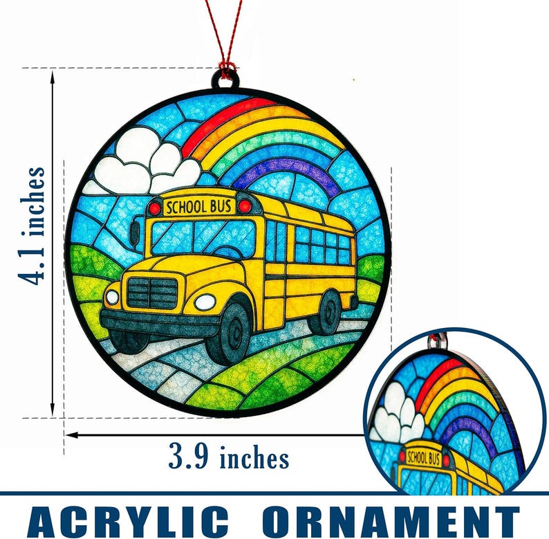 School Bus Driver Gift – Acrylic Style Suncatcher Ornament ...