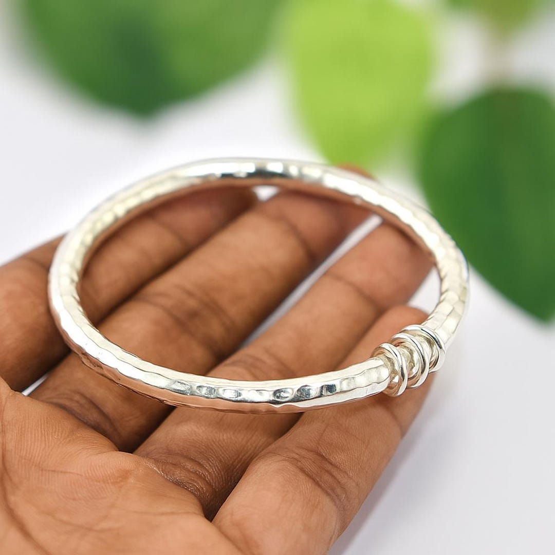 Handmade Chunky Sterling Silver Bangle: Thick Heavy Design - Etsy