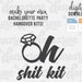 SVG Cut Files - Oh Shit Kit - Perfect for Making Bachelorette Party DIY ...