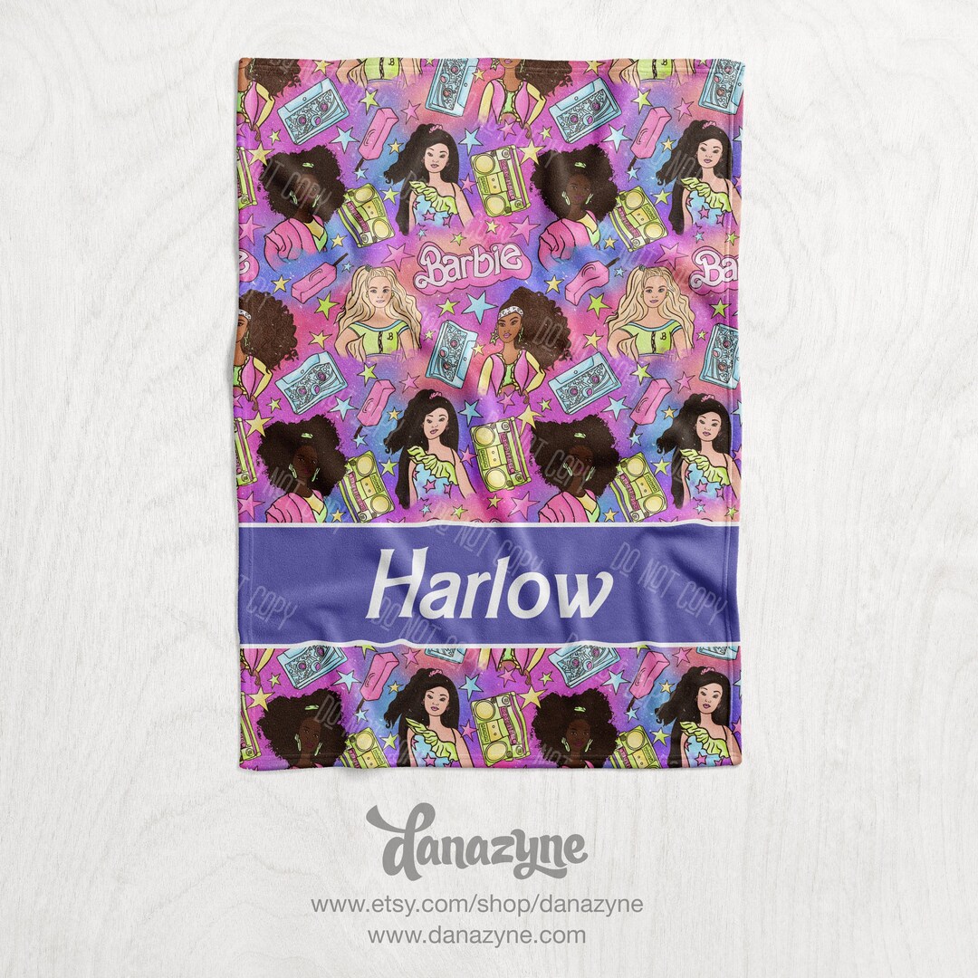 Personalized Retro Barbie Inspired Blanket Repeating Pattern - Etsy