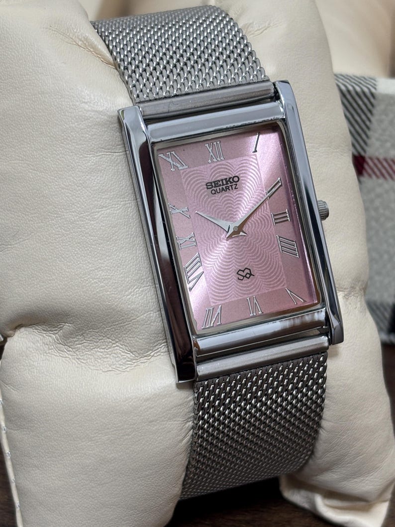Vintage Seiko Tank Quartz Watch: Stainless Steel ,slim Profile - Etsy ...