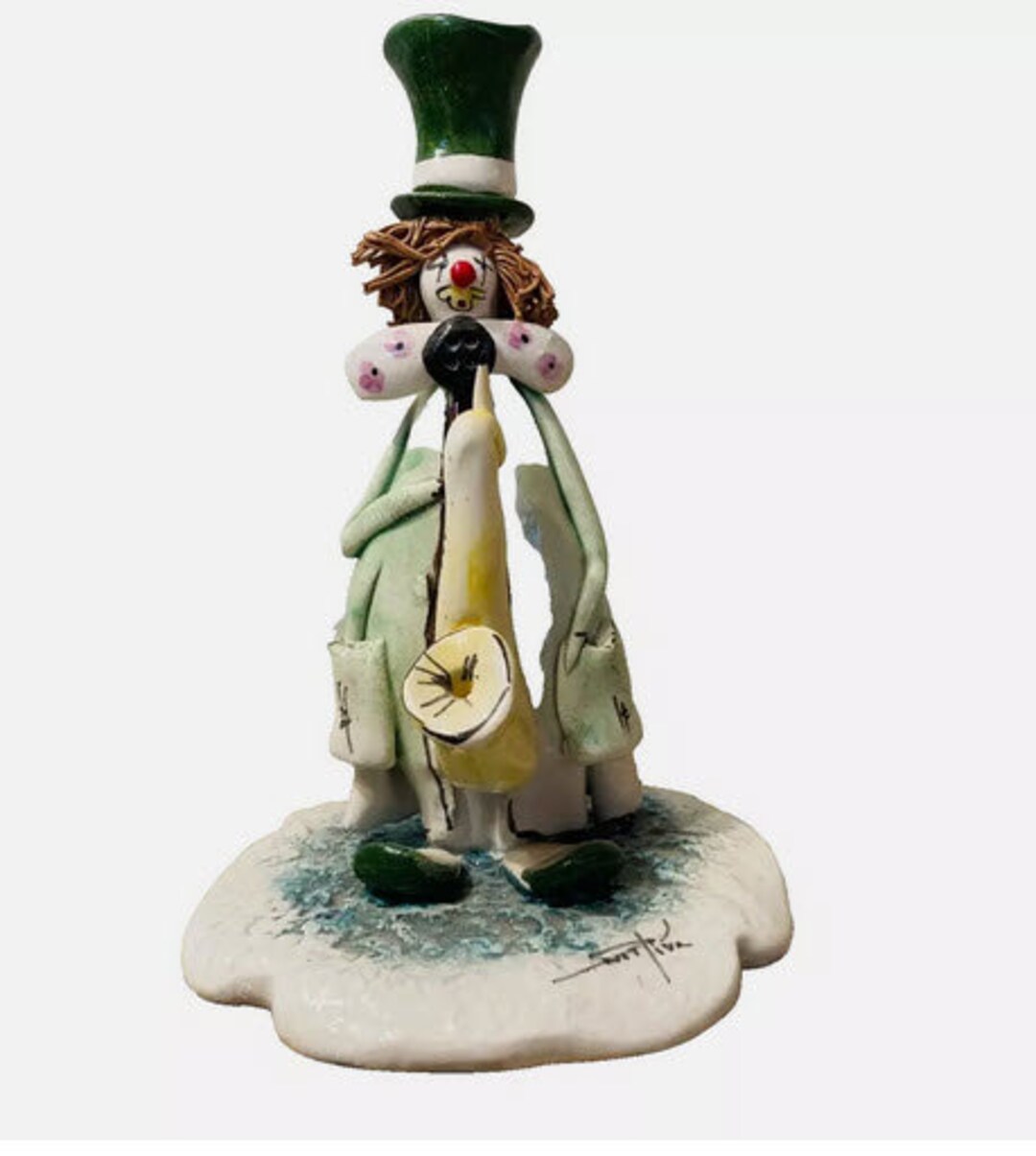 Vintage Handmade Zampiva Italy Clown With Saxophone - Etsy