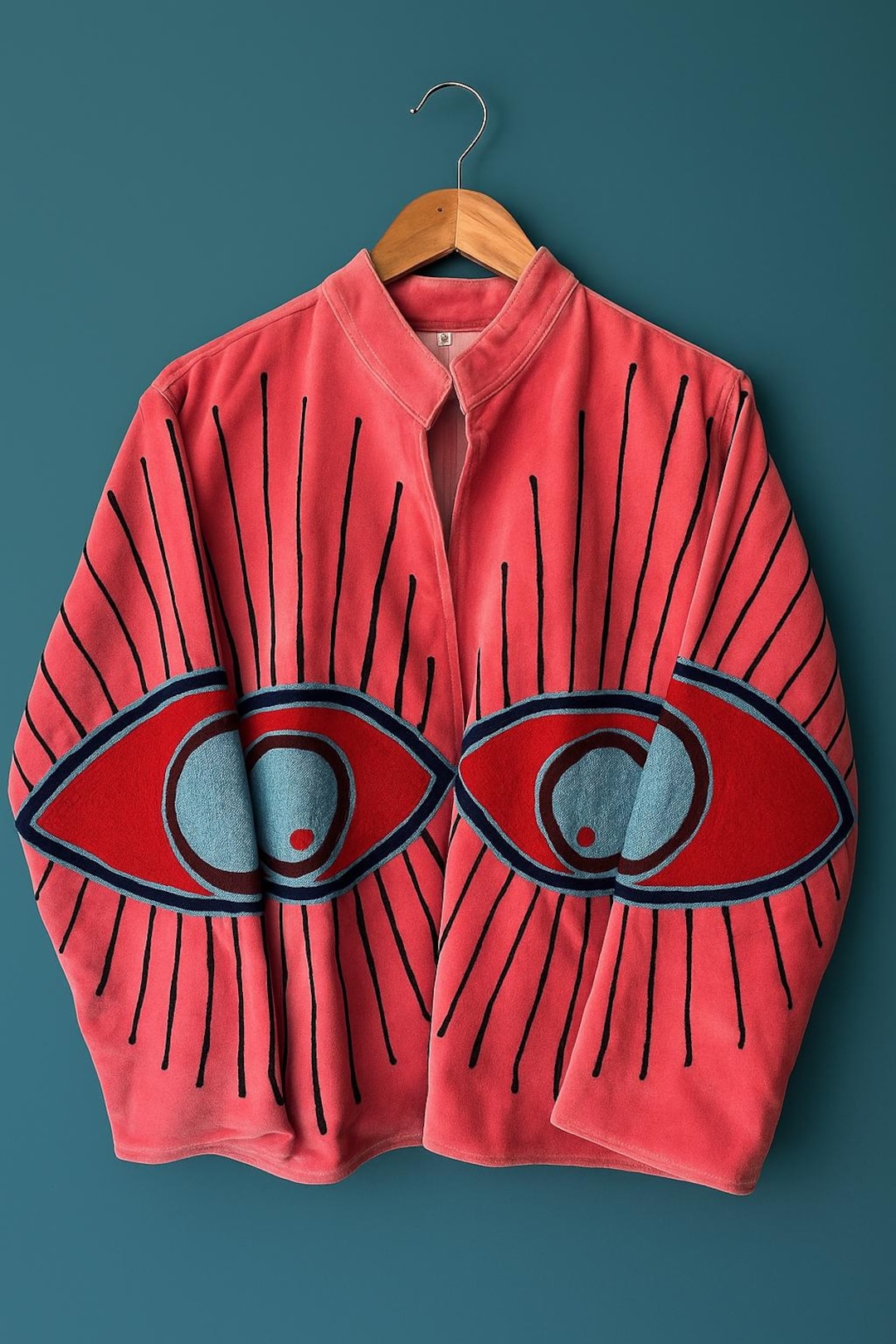Velvet Suzani Embroidered Evil Eye Jacket: Boho Coat | Winter Wear ...