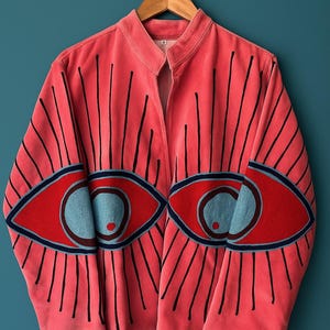 Velvet Suzani Embroidered Evil Eye Jacket: Boho Coat | Winter Wear ...