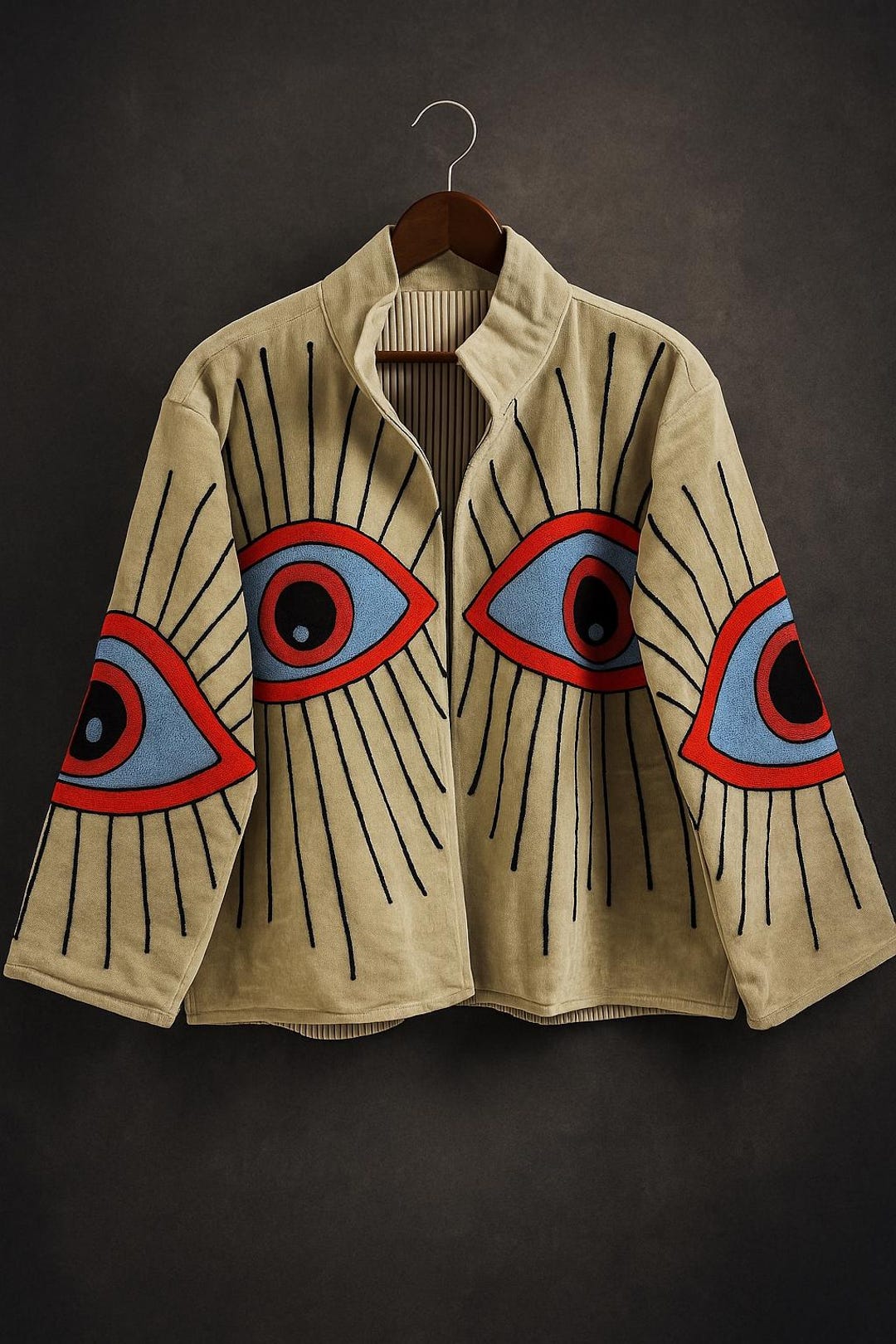 Jacket Velvet Suzani Embroidered Evil Eye Jacket: Boho Coat | Winter ...