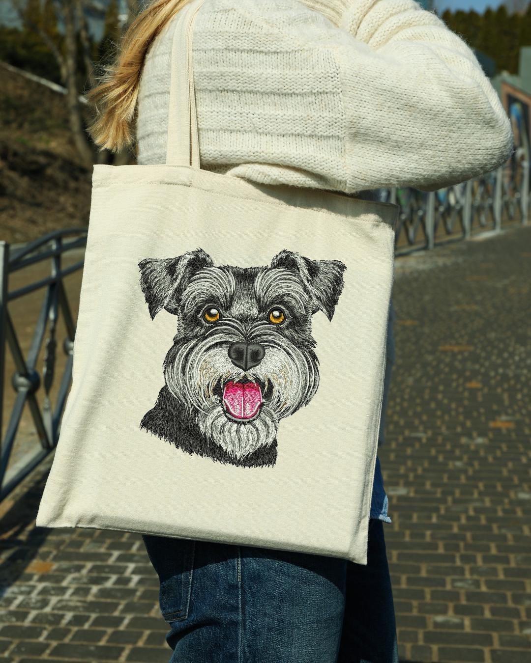Schnauzer Dog Embroidery Design: Realistic Pet Pattern (digital ...