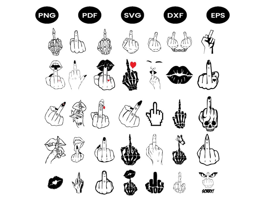 Middle Finger Svg PNG Bundle, Middle Finger Png, Middle Finger Clipart ...