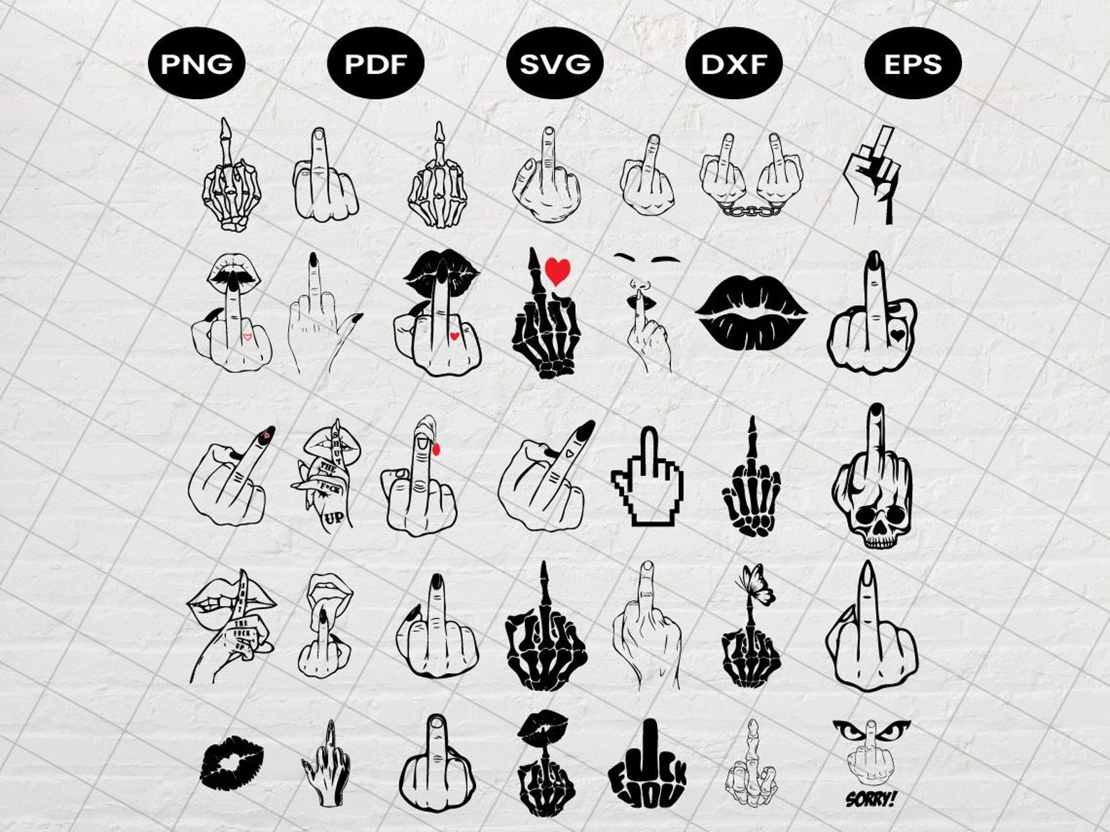 Middle Finger Svg PNG Bundle, Middle Finger Png, Middle Finger Clipart ...