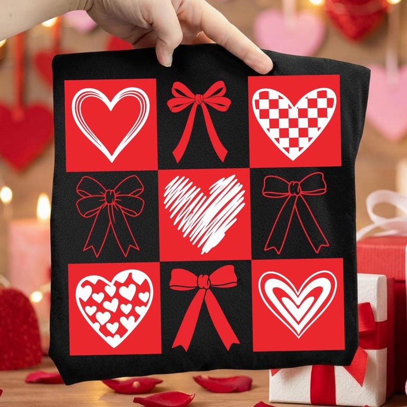 Valentine Heart & Bow Clipart — Printable + Cricut Ready (PNG/SVG) - Etsy