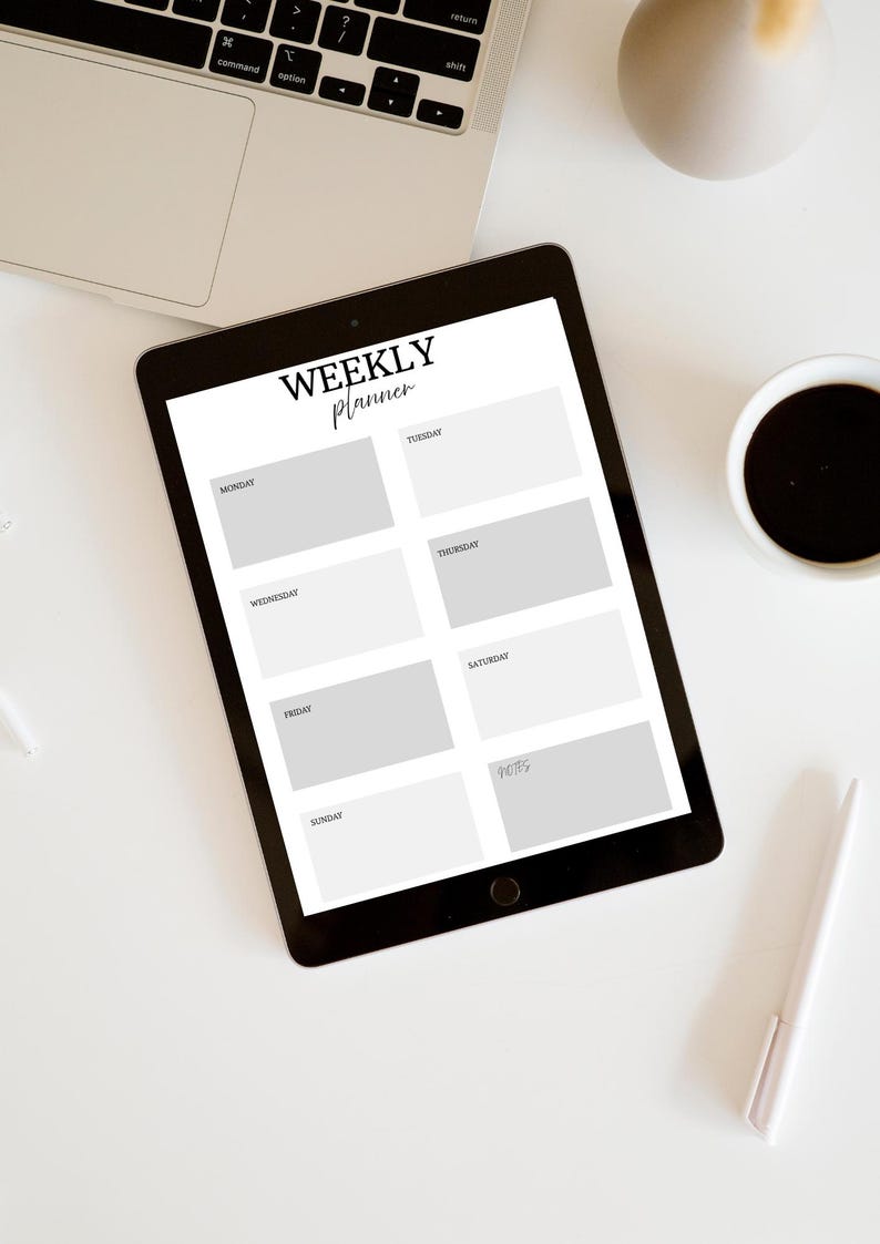 Minimalist Weekly Planner | Printable A4 Weekly Schedule | Digital ...