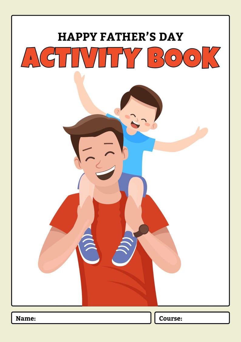 Happy Father's Day Activity Book, Happy Father's Day, Happy Father's ...