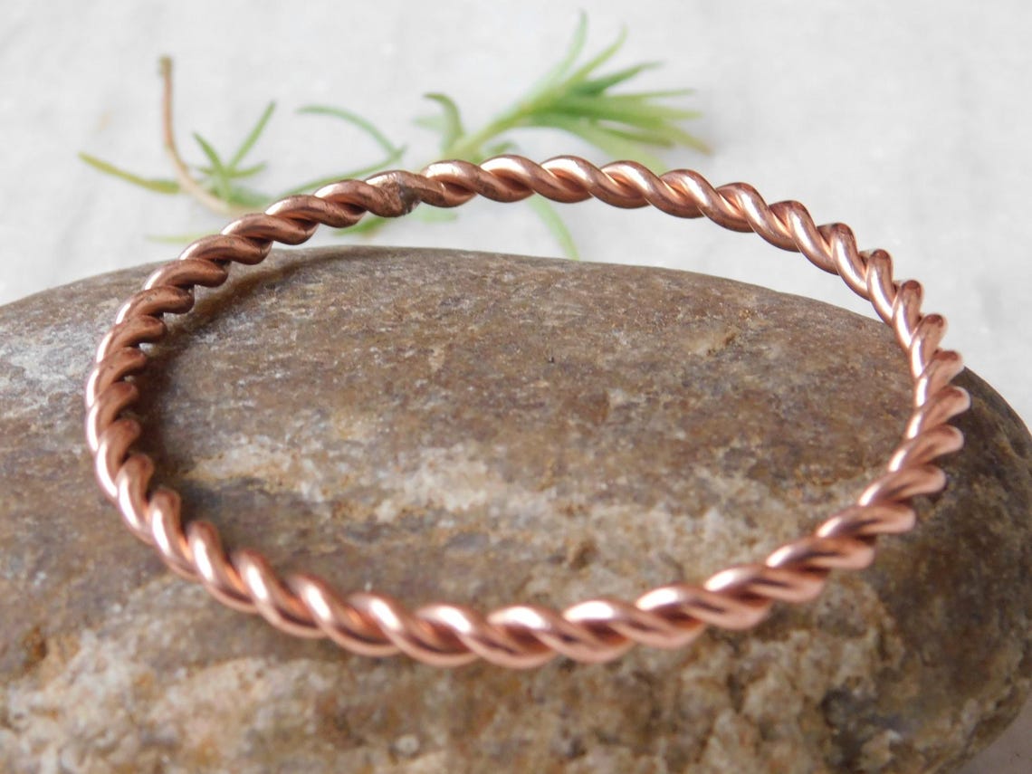 Handmade Copper Tensor Ring Bracelet: Twisted Spiral Energy Bangle - Etsy