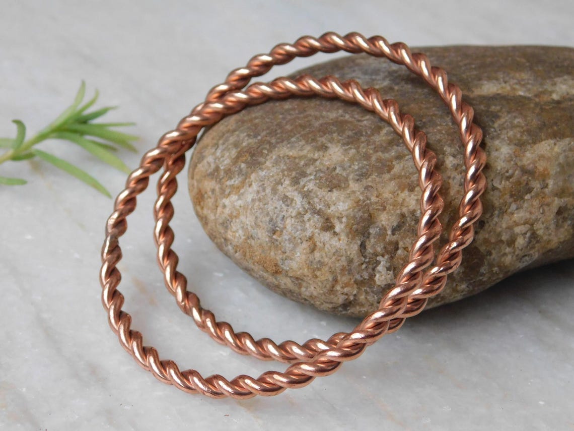 Handmade Copper Tensor Ring Bracelet: Twisted Spiral Energy Bangle - Etsy