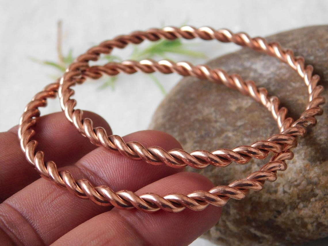 Handmade Copper Tensor Ring Bracelet: Twisted Spiral Energy Bangle - Etsy