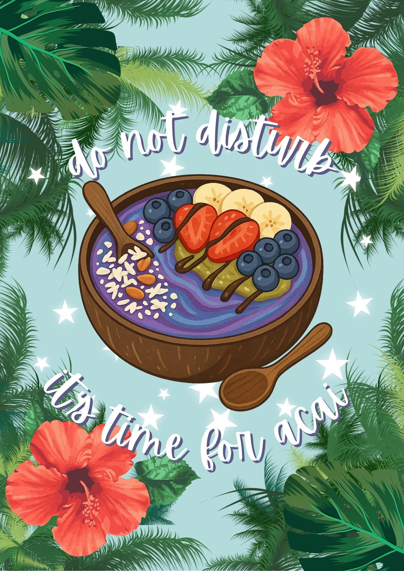 Digital Acai Bowl Aesthetic Wall Print - Etsy