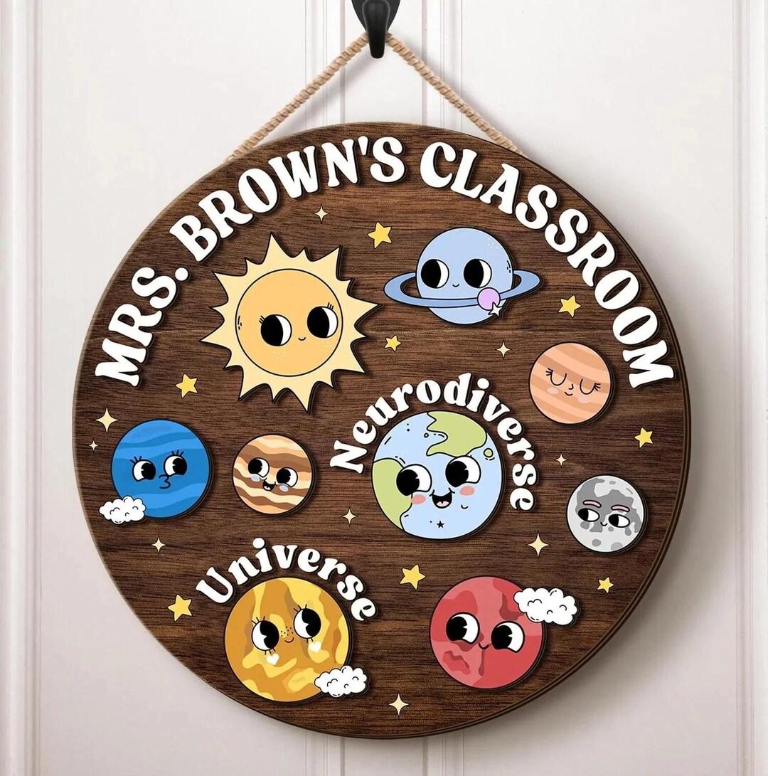 Neurodiverse Classroom Sign, Planet Door Sign, Space Theme Decor ...