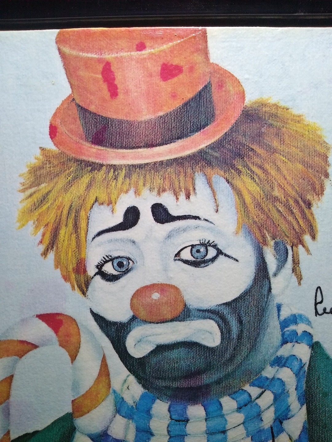 Timmy the Clown, Red Skelton Print on Canvas..signed..previously Owned ...