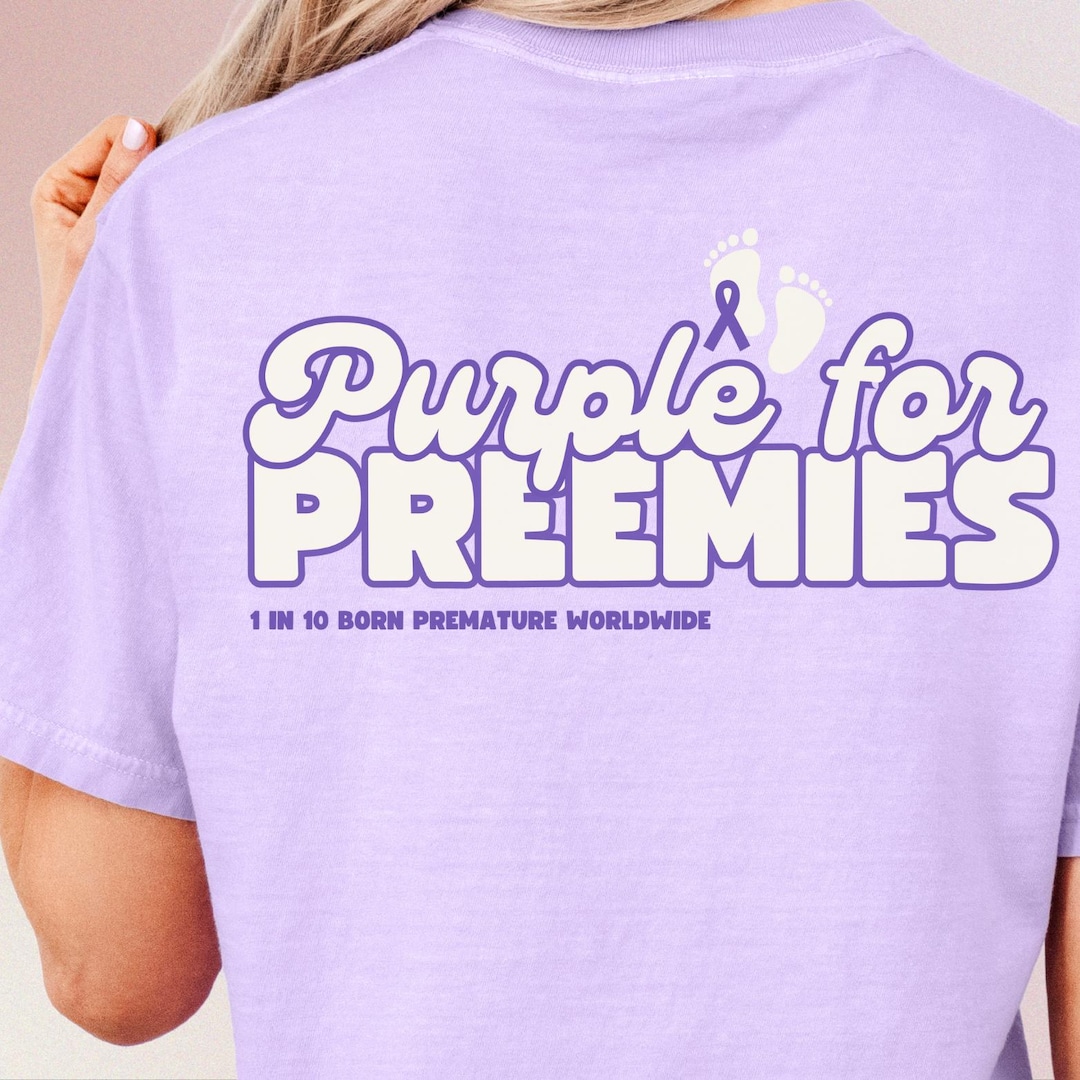NICU Preemie Mama Purple Shirt, Awareness for World Prematurity Day ...