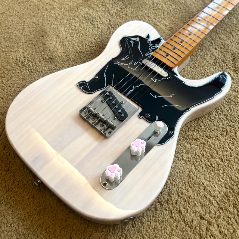Telecaster Cat Pickguard, "telecatster" | Fun Animal Design | Unique ...